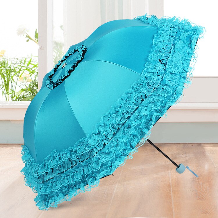 Lace Flower Double Layer Umbrellas Blue Lace Weddi... – Vicedeal