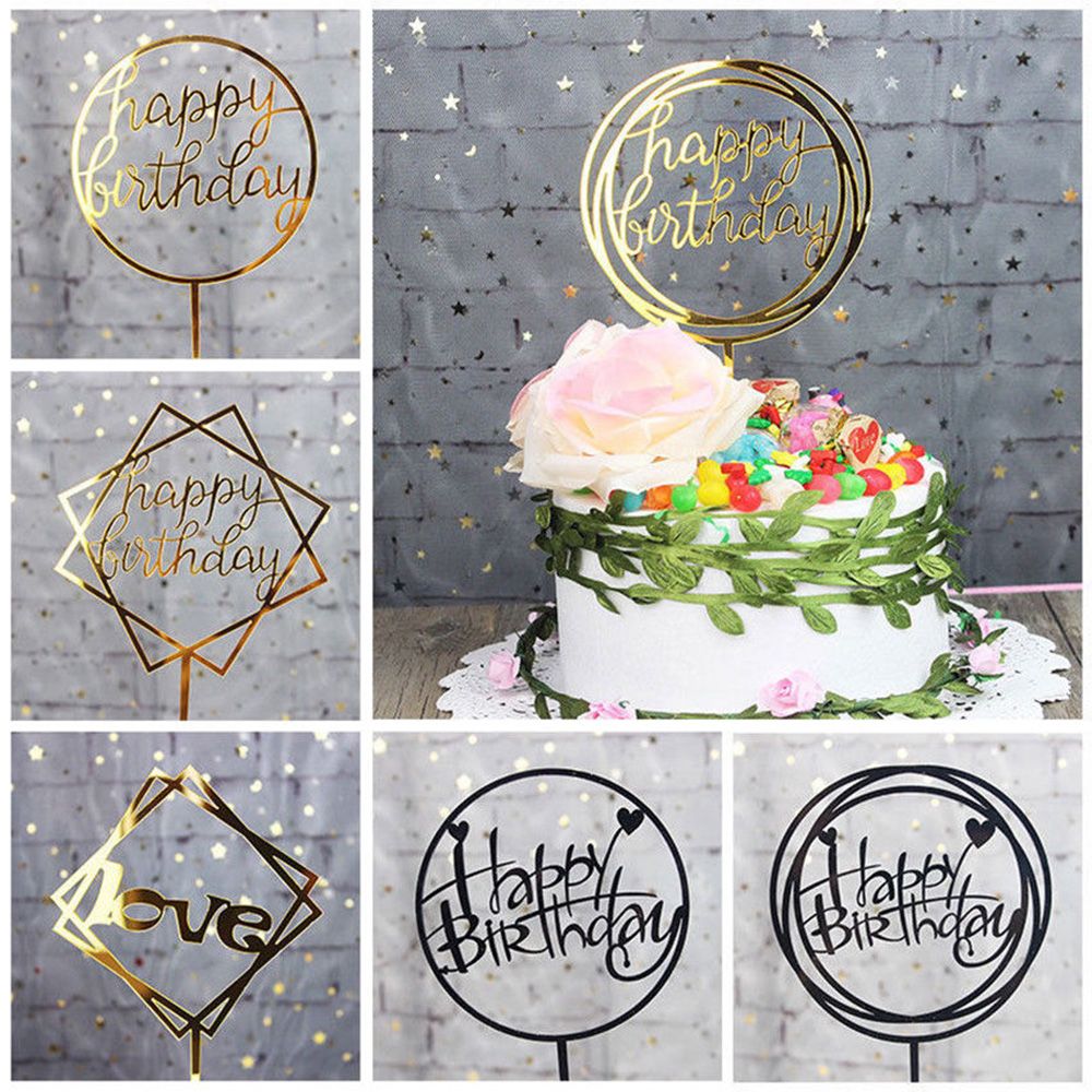 Glitter Happy Birthday Cake Topper Acrylic Letter ... – Grandado