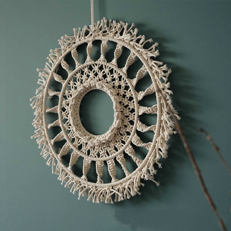 Macrame Round/circle Mandala In Cotton Tapestry Wa... – Grandado