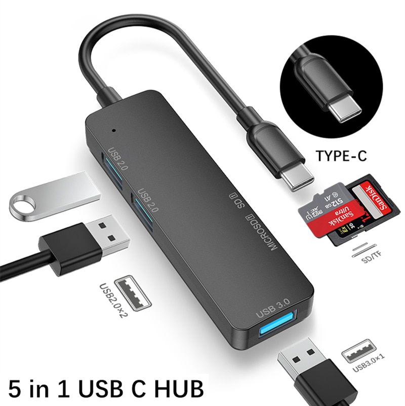 Usb 3.0 Type C Hub 5 In 1 Multi Splitter Adapter M... – Grandado