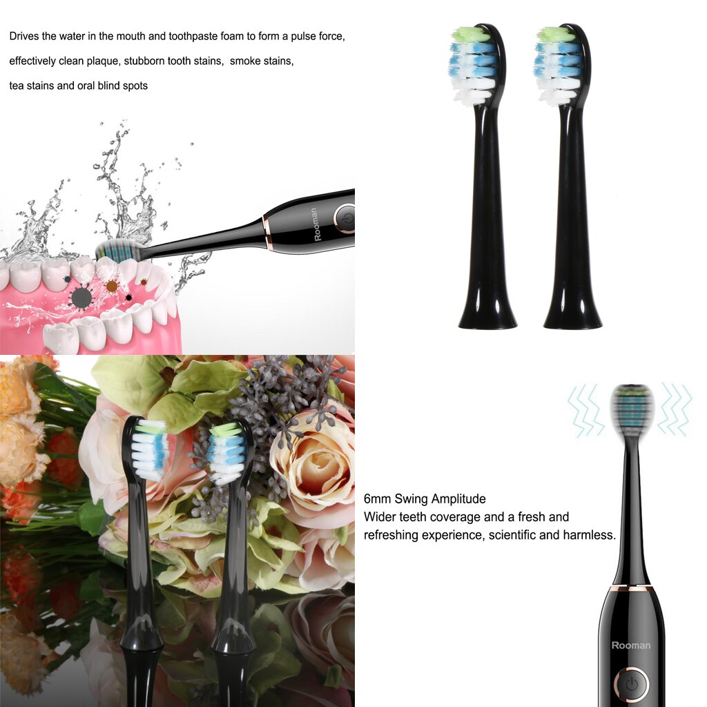 2 Pcs Premium Sonic Toothbrush Heads Adults For Ro... – Grandado