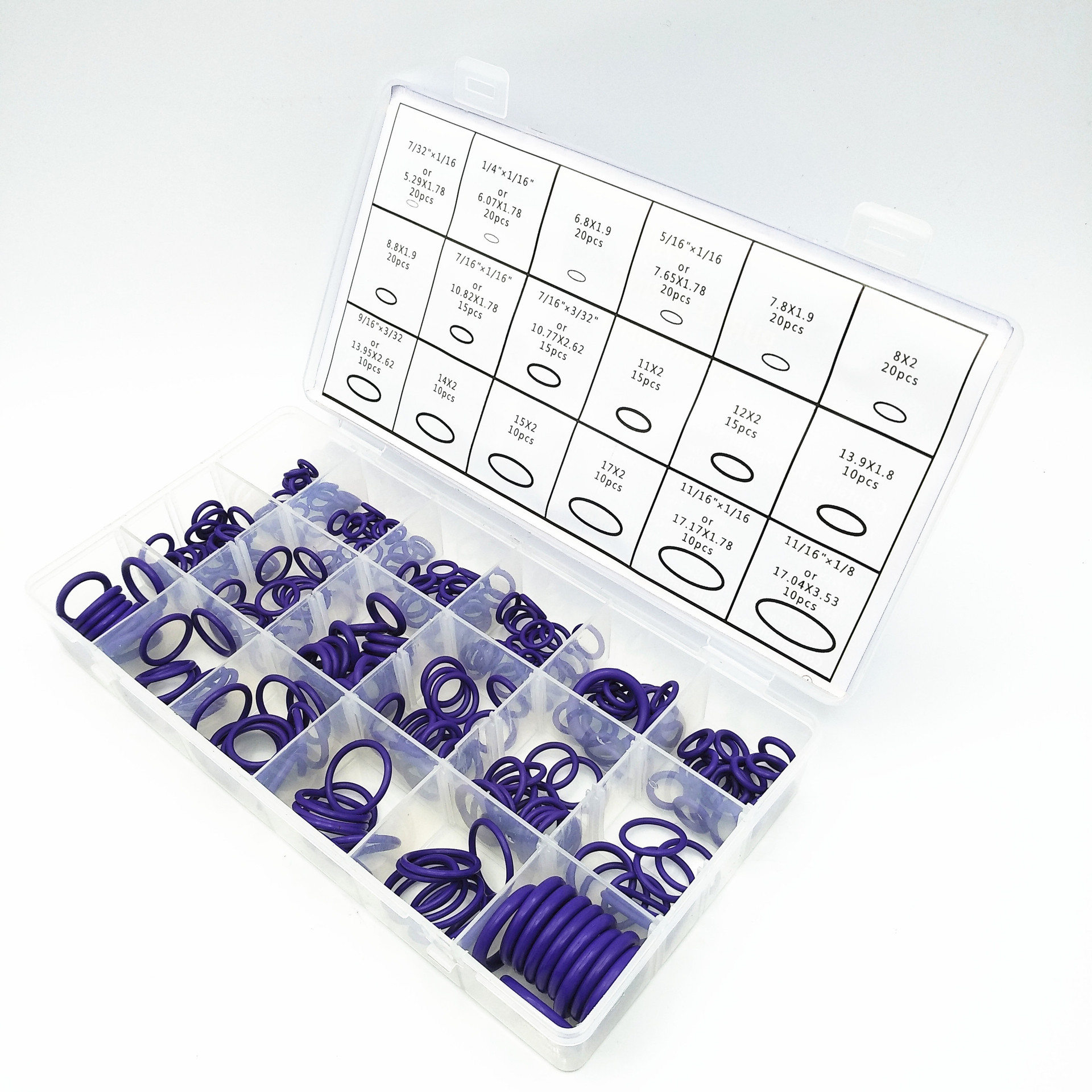 270Pcs Siliconen O Ring Reparatie Kit Paars Nitril... – Vicedeal