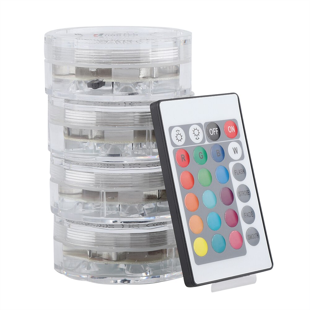 4 stk nedsenkbare led lys vanntett rgb undervannsl... – Grandado