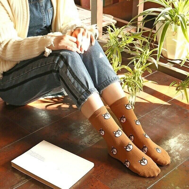 1 Pair Cute Cartoon Women Socks Dog Pattern Casual... – Vicedeal