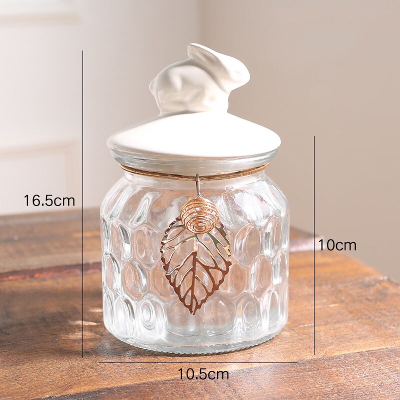 Retro Relief Glass Jars with Ceramic Animal Decor ... – Grandado