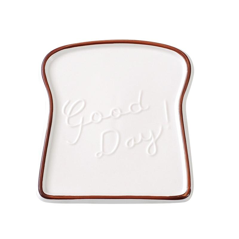 Ceramic Toast Shaped Dinner Plate Porcelain Bread ... – Vicedeal