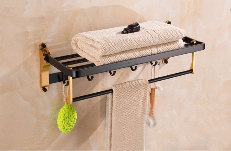 Bathroom Hardware Set Black Robe Hook Towel Rail R... – Vicedeal