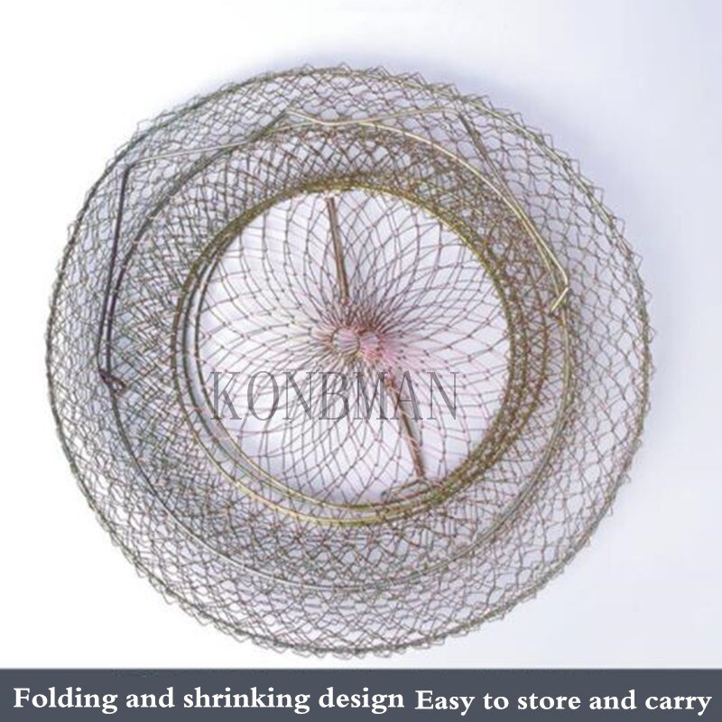 45x72cm Metal Wire Fishing Cage Foldable Steel Net... – Grandado