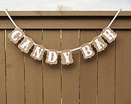 Paper DIY Candy Bar Bunting Banner for Vintage Wed... – Grandado