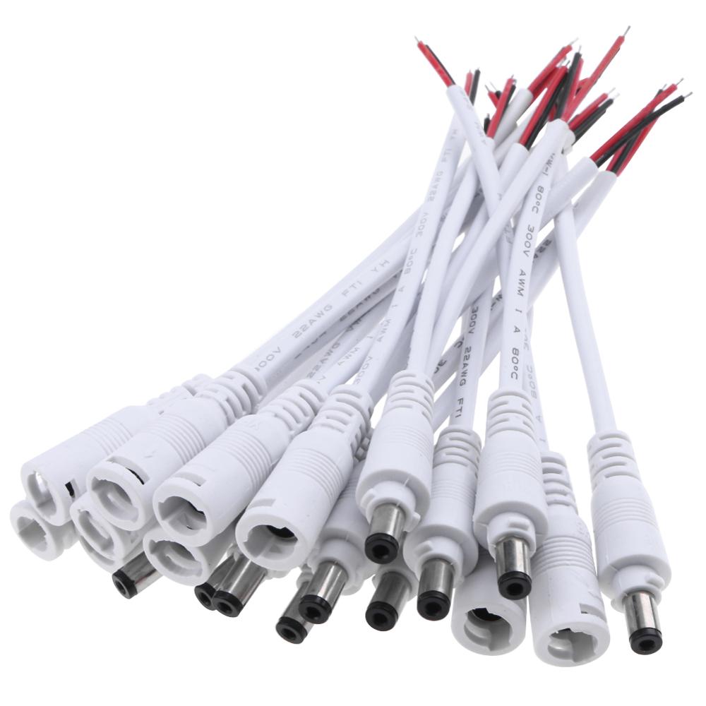 10pcs 5.5x2.1 DC 12/24V Male+Female Plug Cable Wir... – Vicedeal
