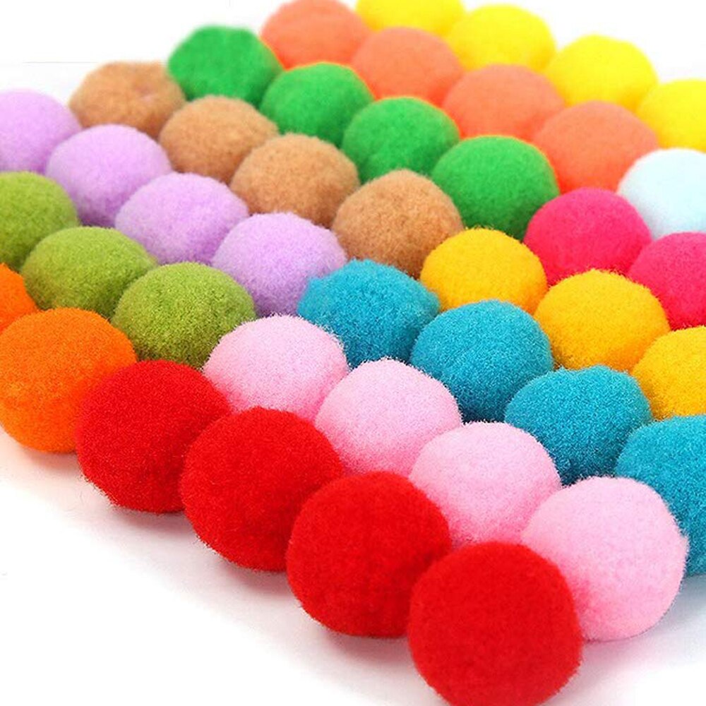 100Pcs 10/15/20mm Soft Pom Poms for Needlework Flu... – Grandado