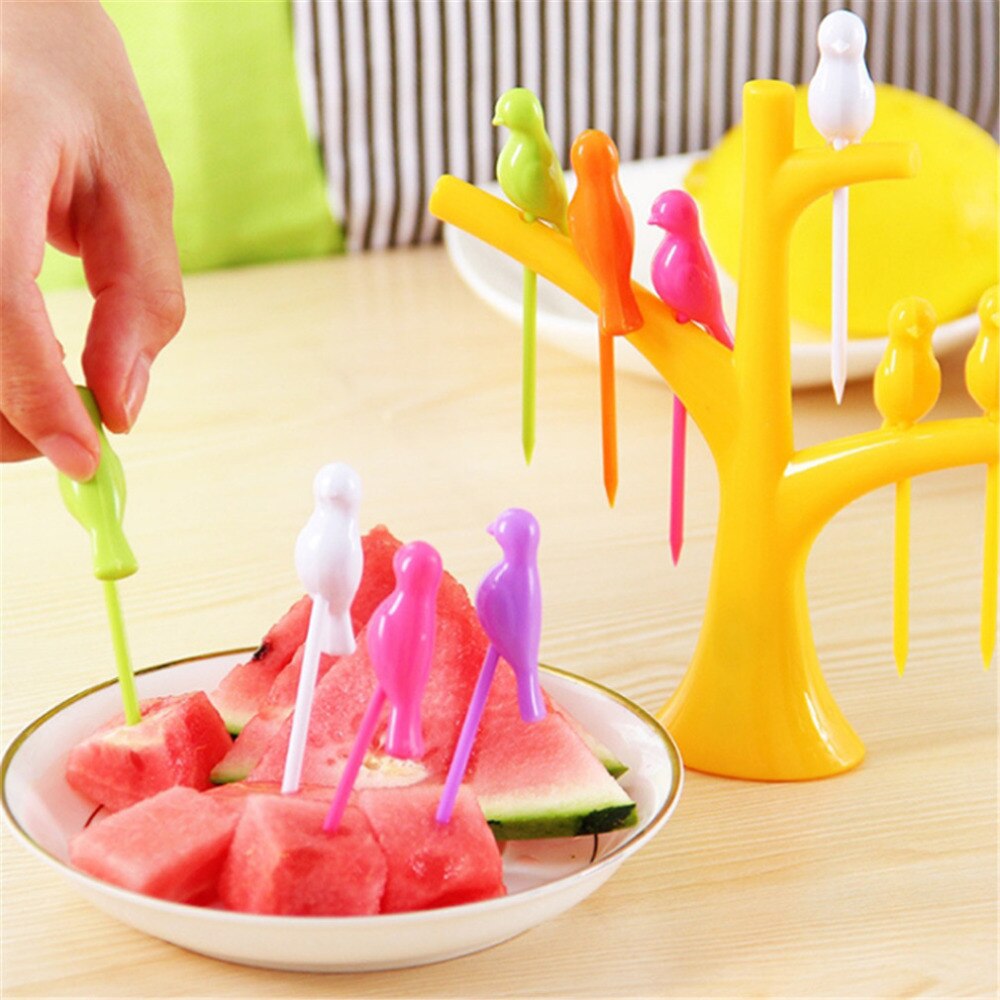 Palillos de fruta y pájaro para árbol, vajilla de ... – Grandado