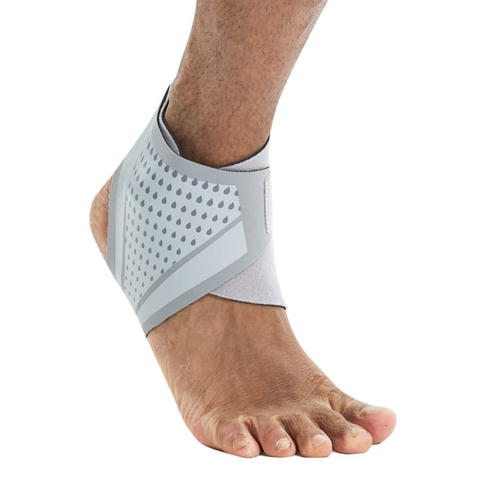 Sports Nylon Rubber Ankle Support Black Grey Adjus... – Grandado