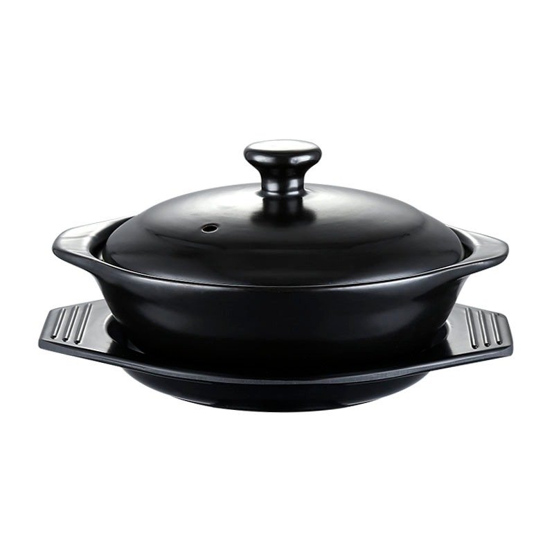 Black Enameled Claypot Rice Ceramic Casserole Cook... – Grandado
