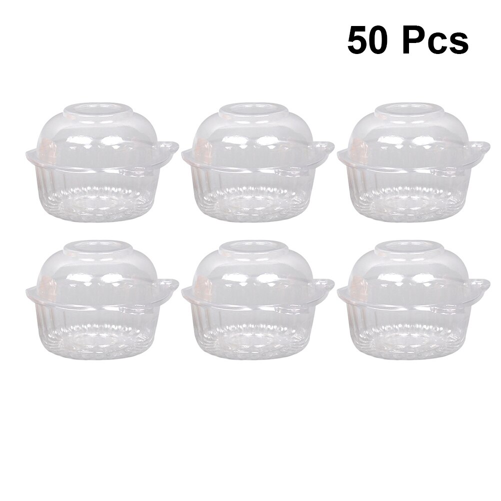50 Pcs Cake Boxes Transparent Plastic Case Holder ... – Vicedeal