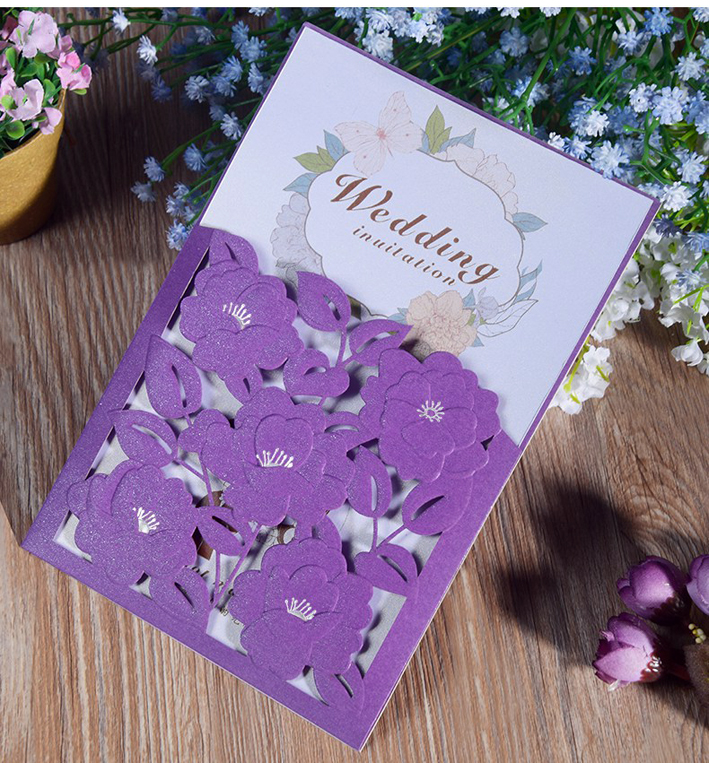 Wedding Invitations Cards Pearly Paper 130*190mm A... – Grandado