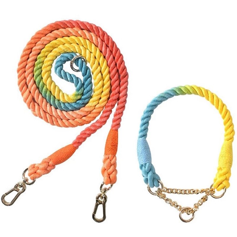 Gradient Color Dog Collars Accessories Leashes Rop... – Grandado