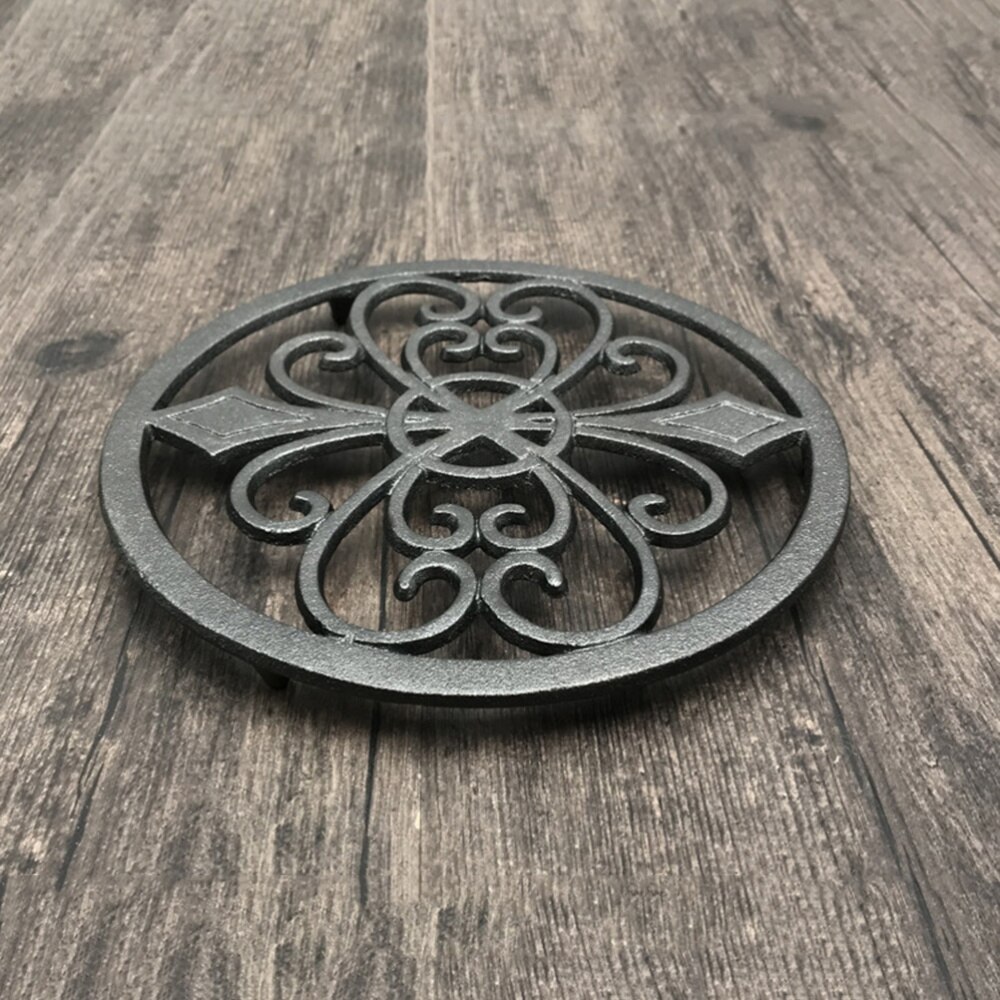 Thick Cast Iron Trivet Decorative Round Trivet Mat... – Vicedeal