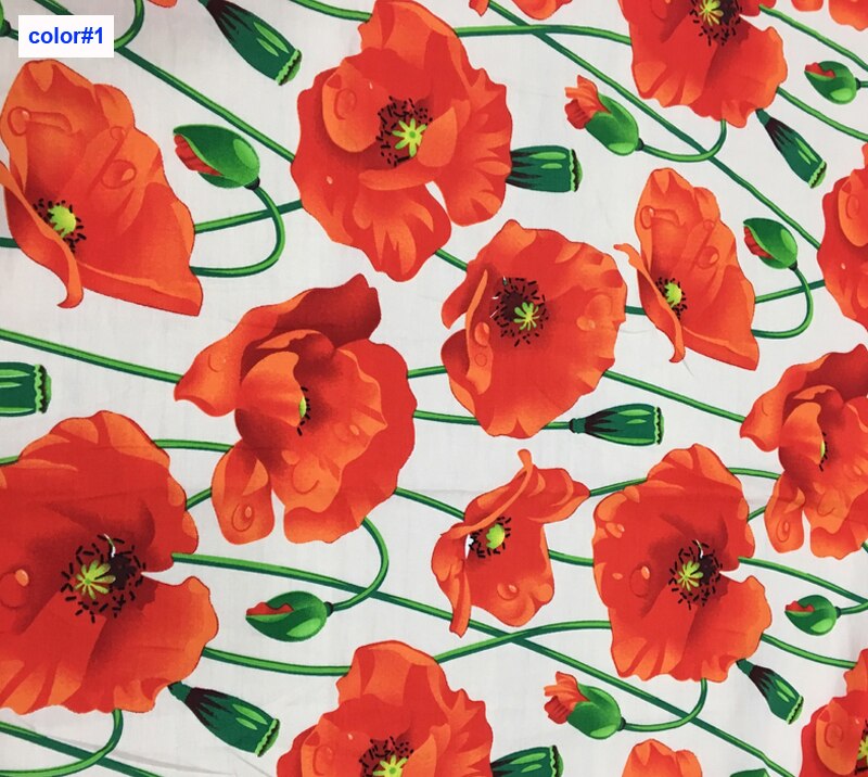 Brilliant floral print cotton poplin fabrics – Grandado Brilliant floral print cotton poplin fabrics – Grandado