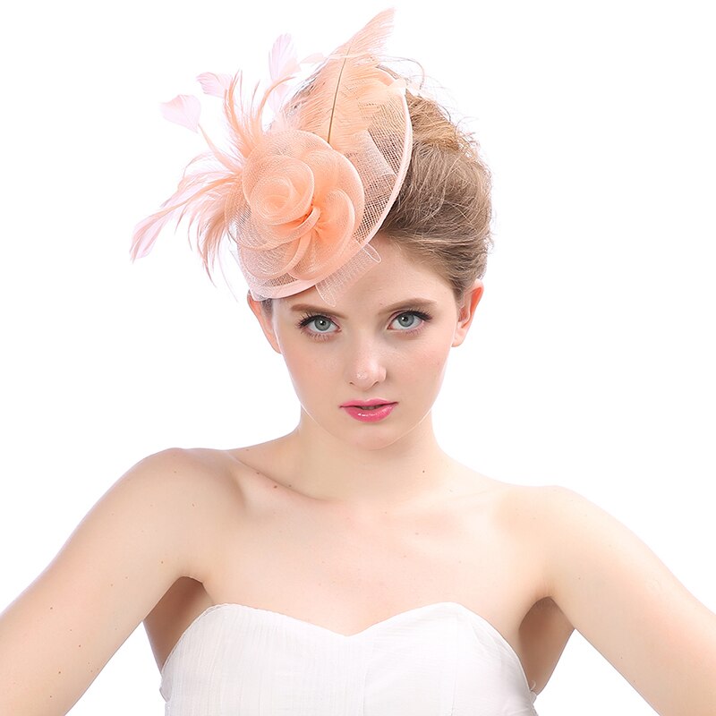 Bruidshoofdtooi hoeden met bloemen veren dames bru... – Vicedeal