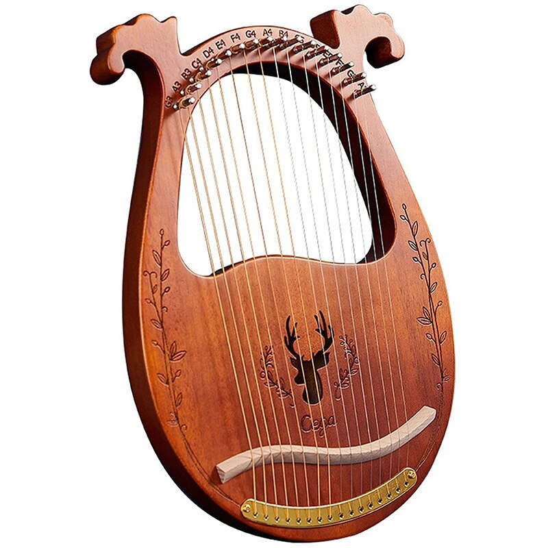 Cega Lyre Harp,16 Metal Strings Harp Mahogany Lyre... – Grandado