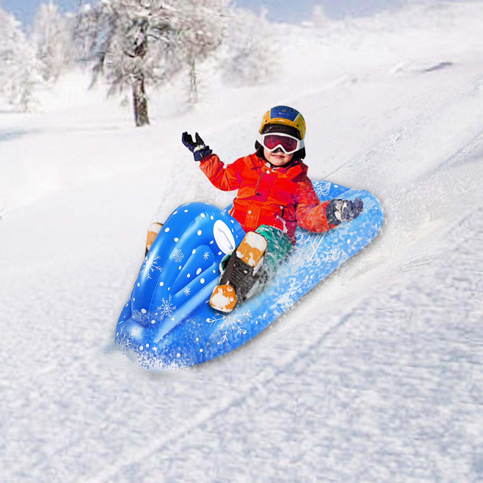 Snow Tube Durable Inflatable Snow Tube Winter Sled... – Grandado