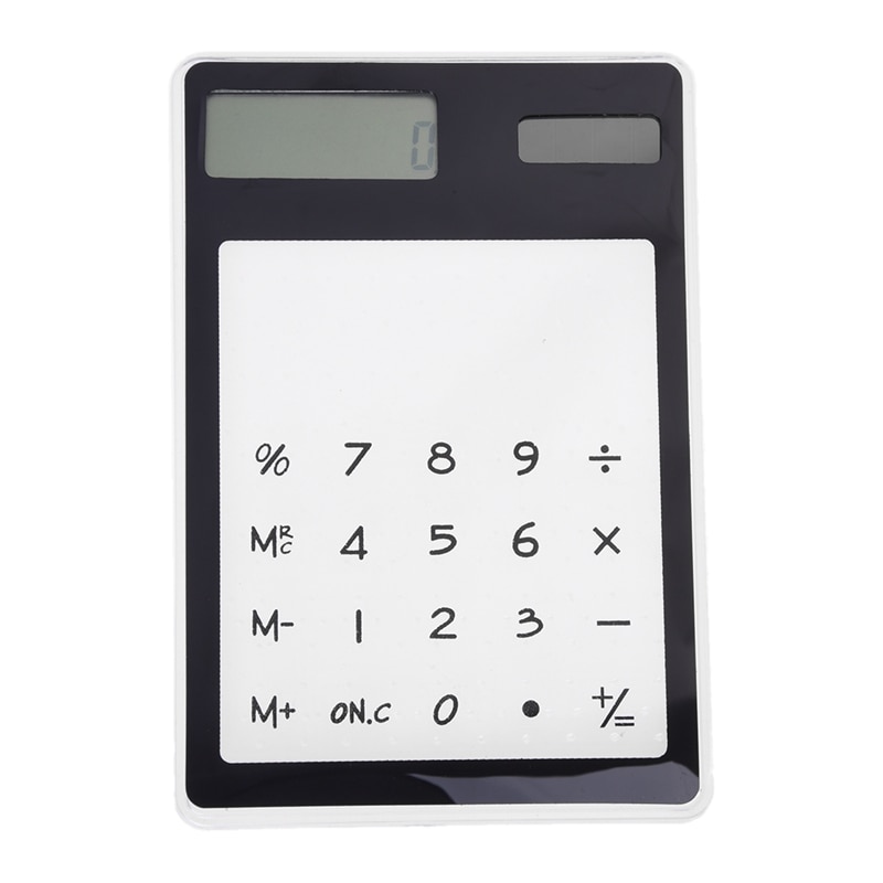 Desk Solar Transparent Touch Calculator Black 8 fi... – Grandado