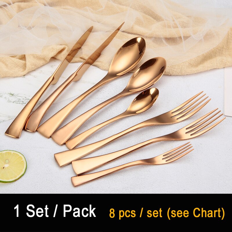 Conjunto de talheres de metal preto, 6 peças, dour... – Vicedeal