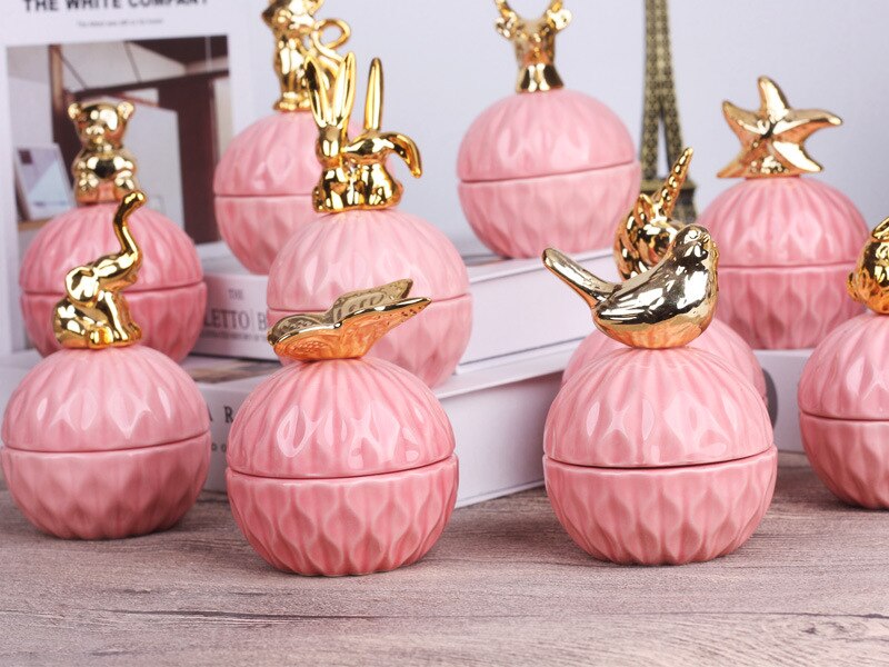 modern animal ceramic jewelry box jewelry jar – Grandado