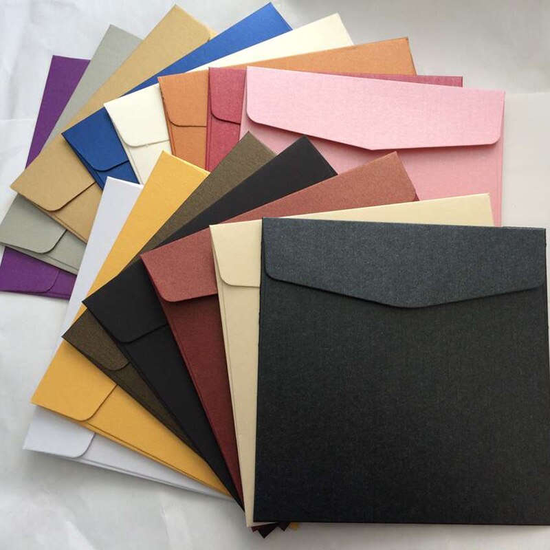 50pcs- Pearl Paper Square Envelope 14x14cm Wedding... – Grandado