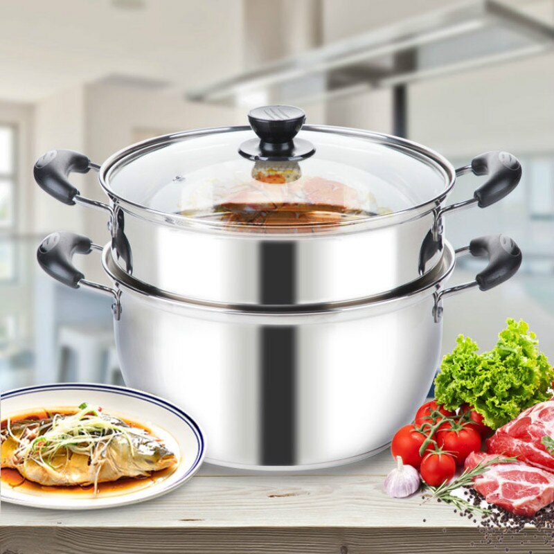 Stainless steel steamer 2 layer bread steamer pot ... – Vicedeal