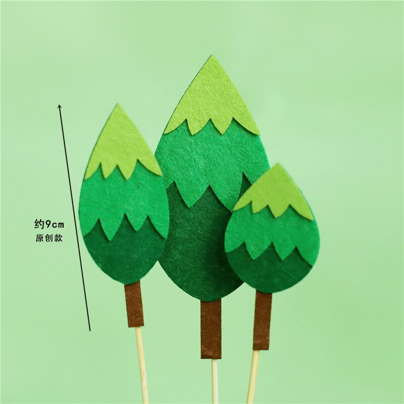 Vos Uil Leeuw Panda Giraffe Vilt Tree Cake Toppers... – Grandado