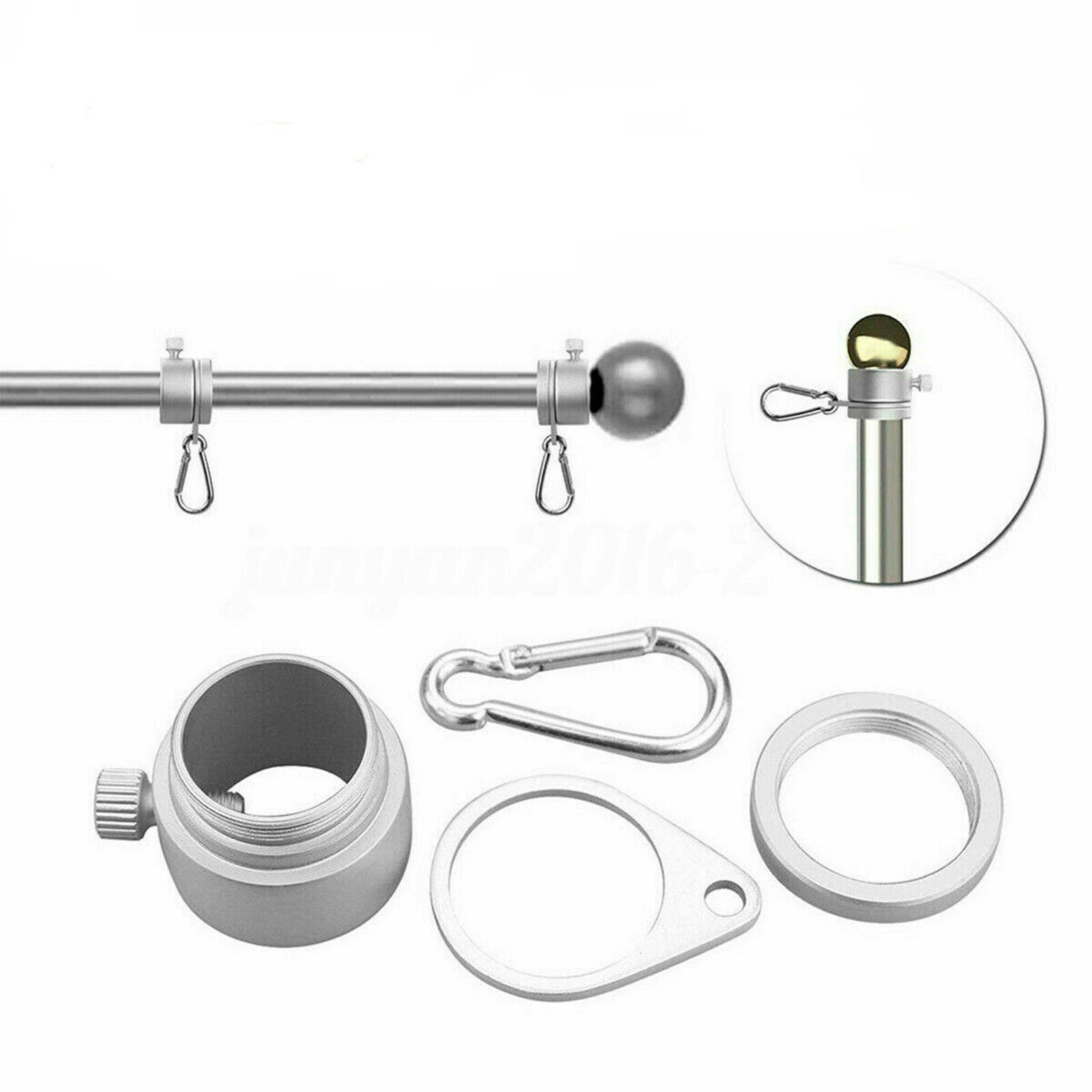 Aluminum Alloy Flagpole Clamp 1 Inch Rotating Flag... – Grandado