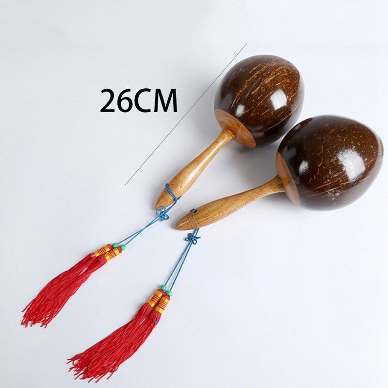 1 Pair Maracas Coconut Shell Wooden Maraca Sand Ha... – Grandado