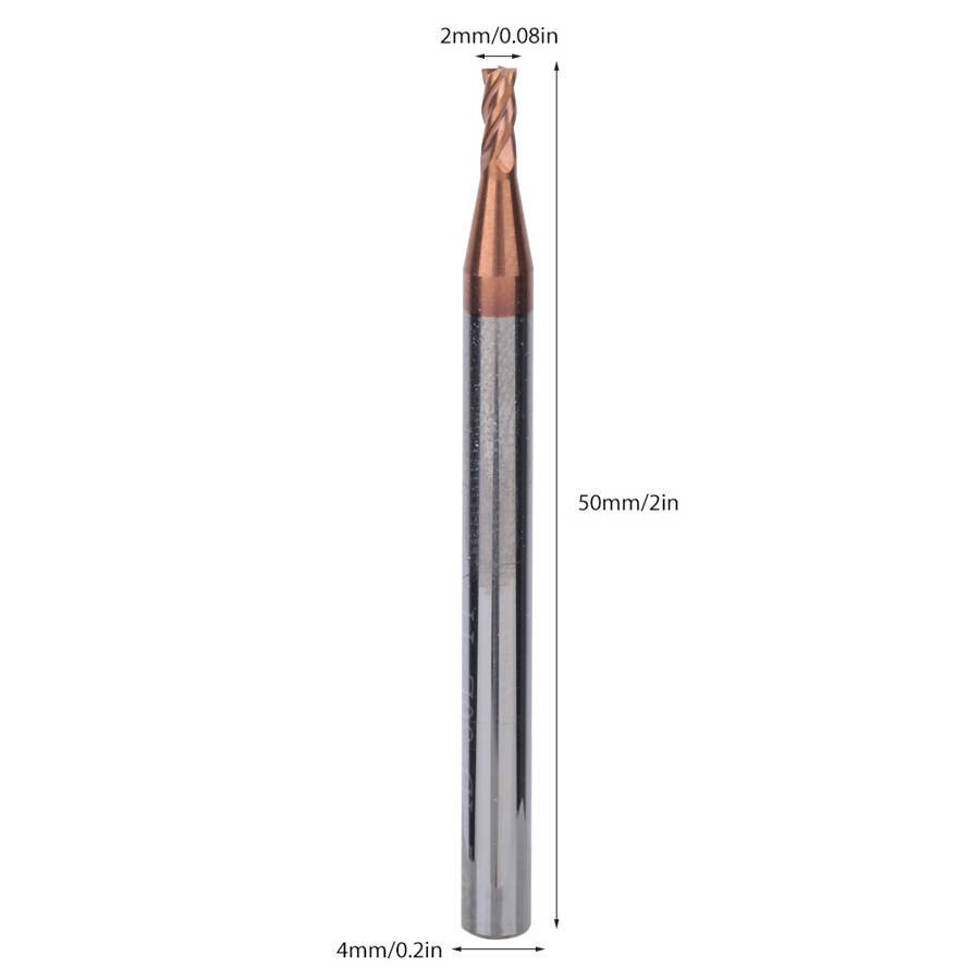 2mm 4 Flutes Coating Spiral End Mill Tungsten Stee... – Grandado