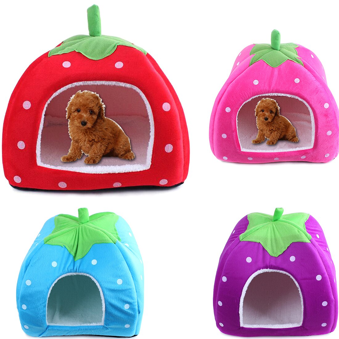 Soft Dog House Strawberry Shape Lovely Kennel Warm... – Vicedeal