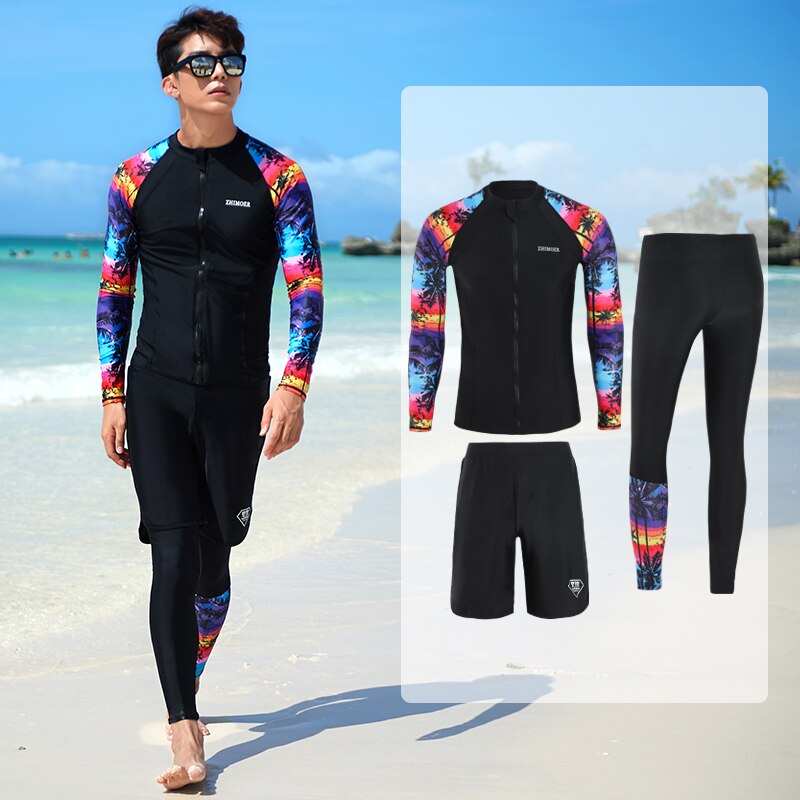 Lange Mouwen Rash Guard Paar Print Badpak Vrouwen ... – Vicedeal