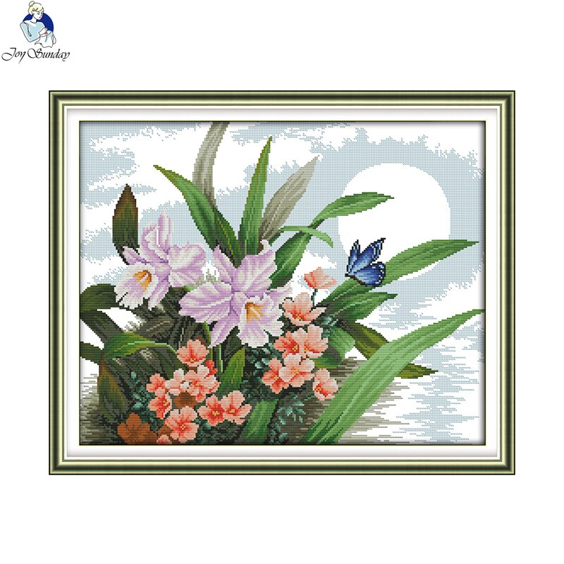 The Moonlight Orchid Cross Stitch Kit Aida Fabric ... – Vicedeal