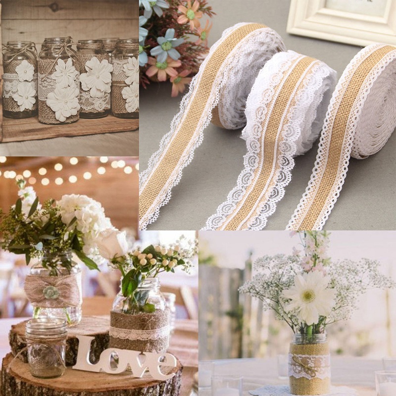 2Meter/Lot 25mm Natural Jute Burlap Hessian Lace R... – Grandado