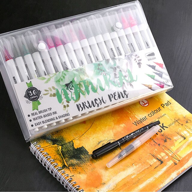 48 farben Kunst Marker Pinsel Stifte Set Aquarell ... – Vicedeal