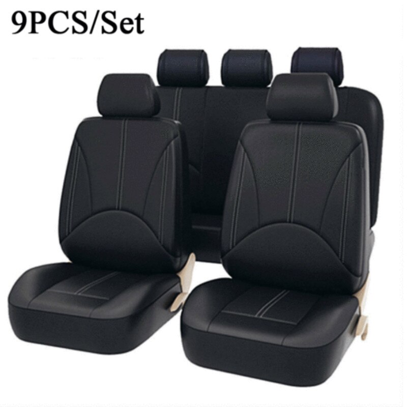 Universal 4/9 Black Luxury PU Leather Car Full Set... – Grandado