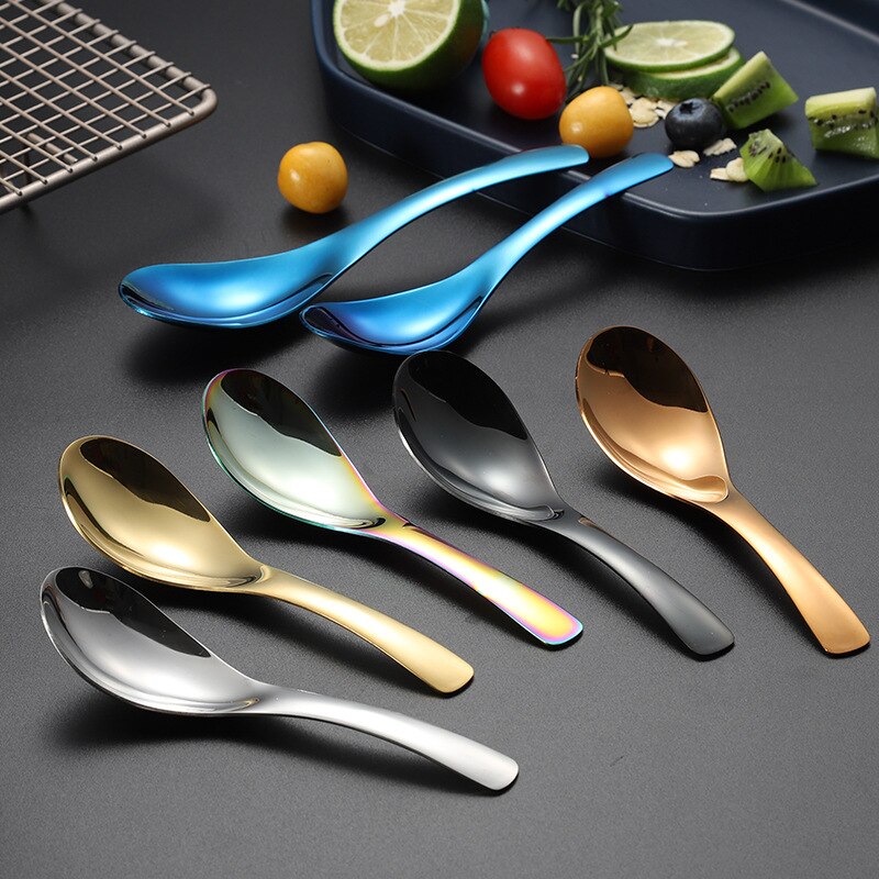 304 stainless steel spoon home adult meal spoon ch... – Vicedeal