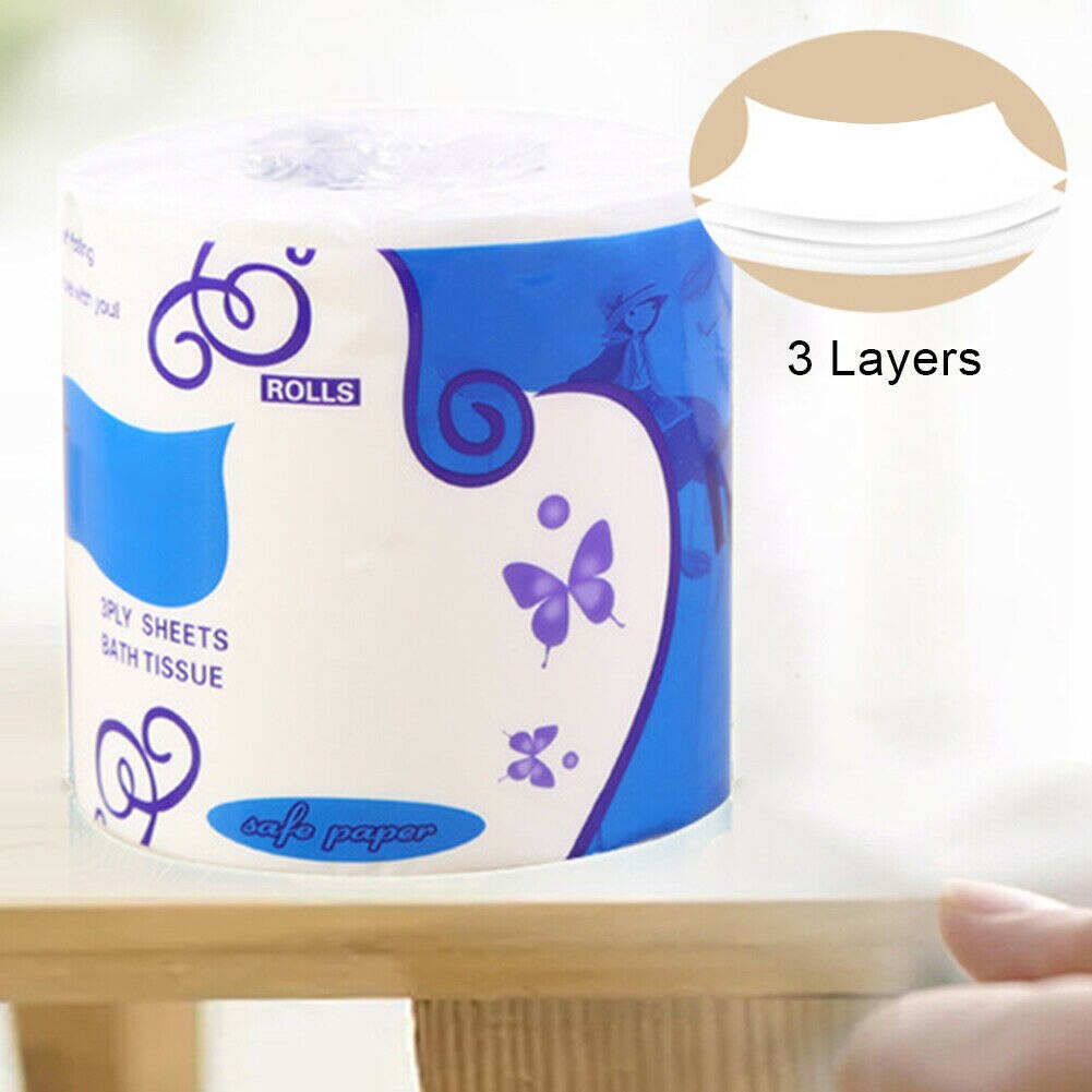 3-Ply Toilet Paper Roll White Soft Skin-friendly B... – Vicedeal