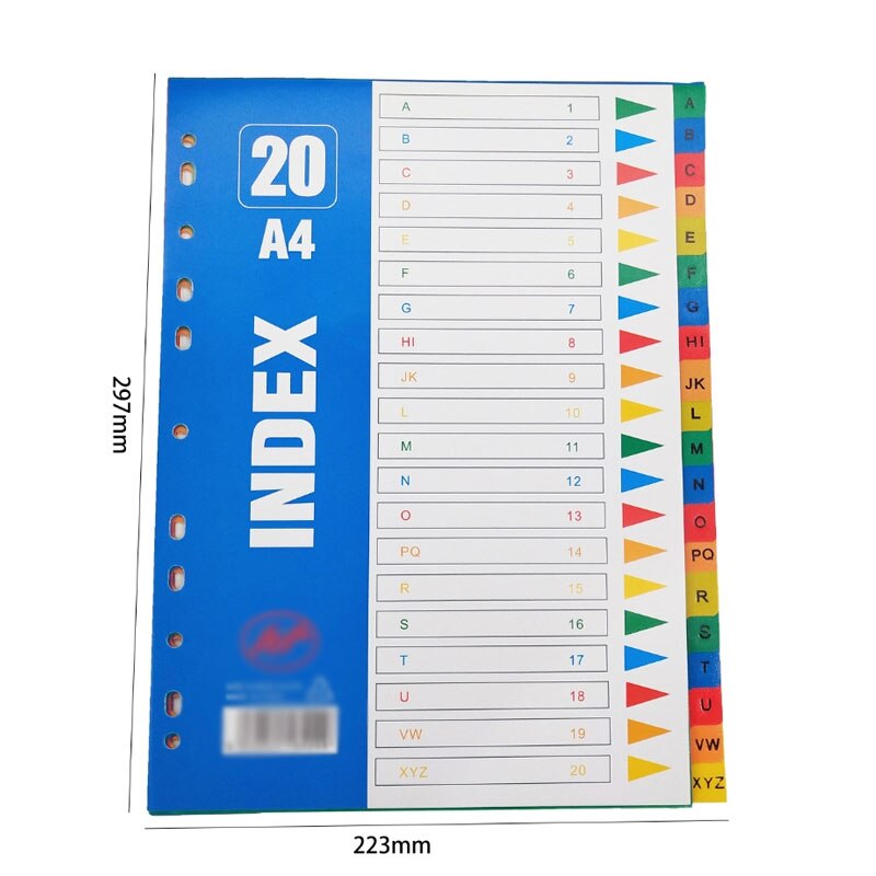 A4 5/10/12/15/20/31Pages Colored PP Binder Numbers... – Vicedeal