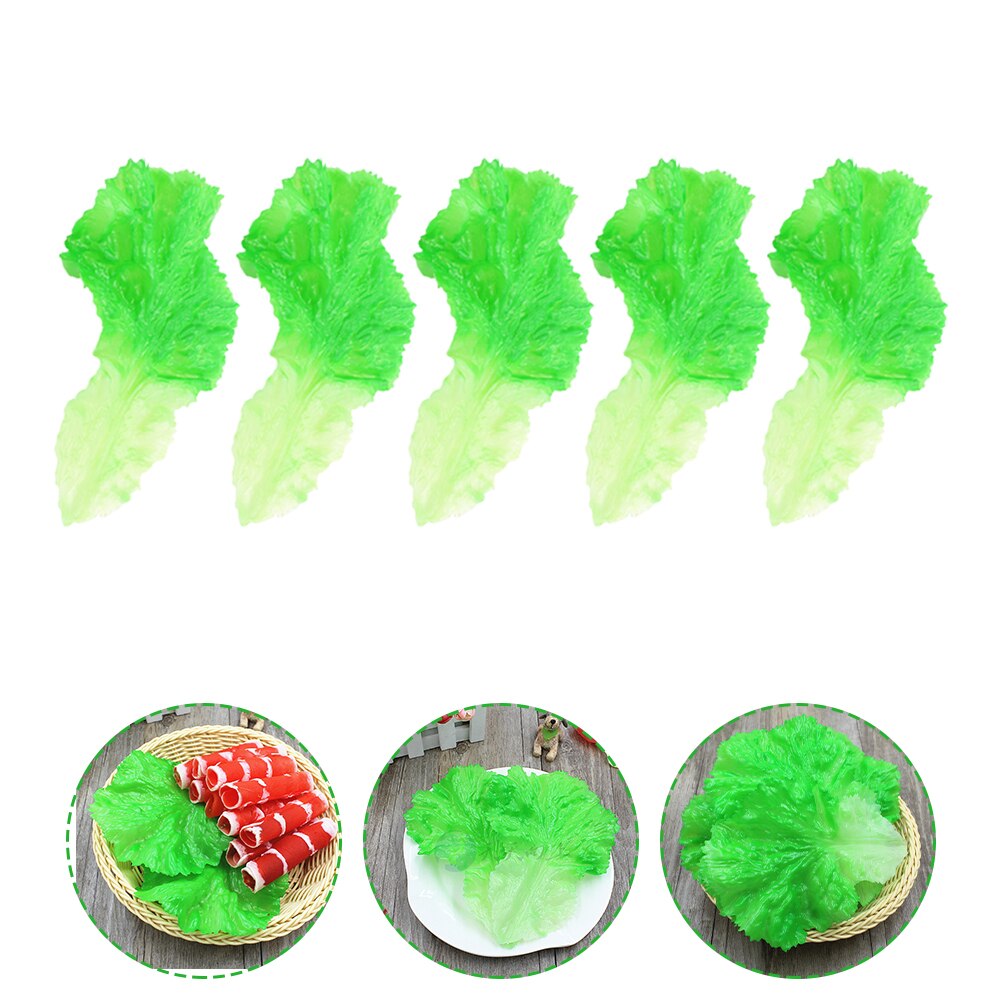 5Pcs Simulation Lettuce Leaf Models False Food Pro... – Grandado