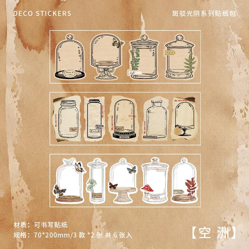 6 Sheets Vintage Scrapbook Paper Stickers Antique ... – Vicedeal