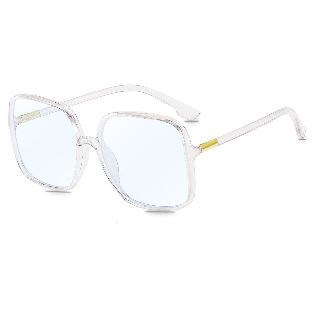 High Unisex large frame glasses square Plain glass... – Grandado