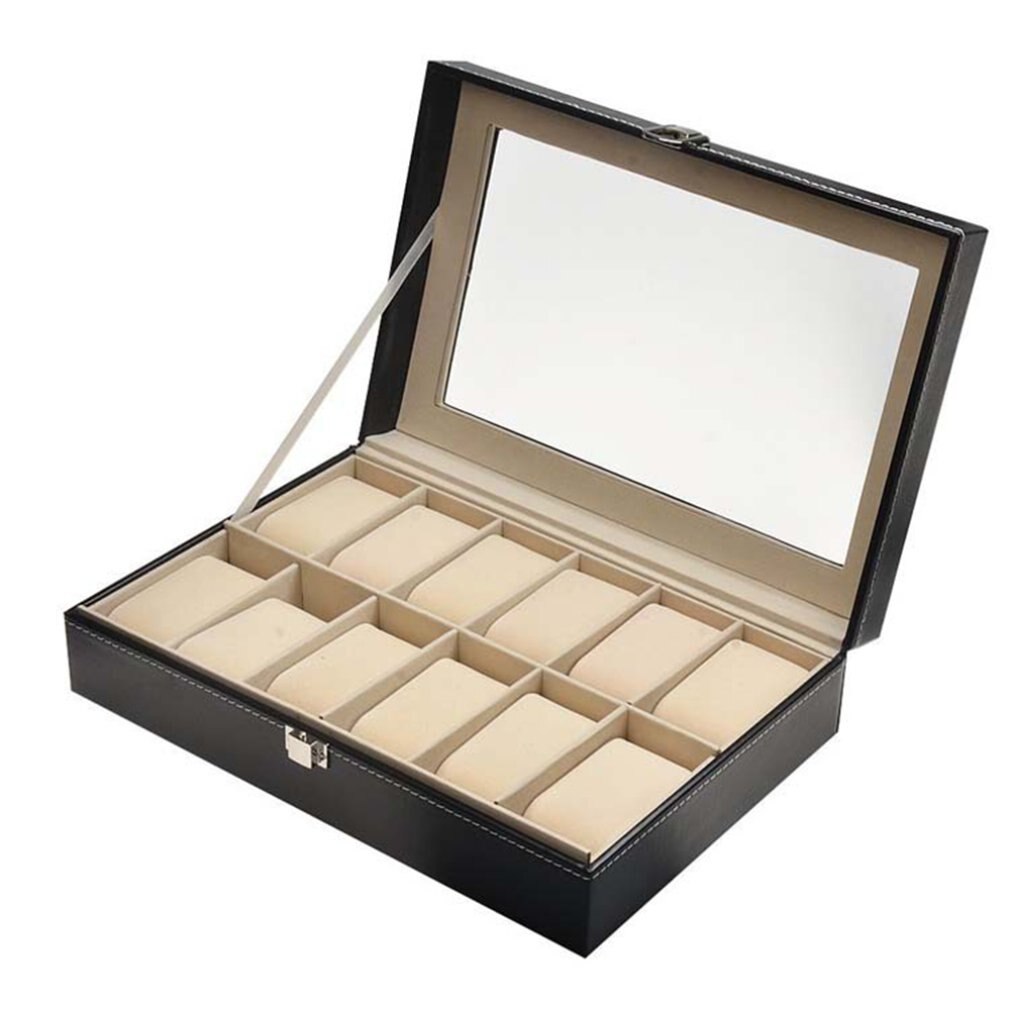 12 Grids Lederen Horloge Vitrine Jewelry Collectio... – Vicedeal