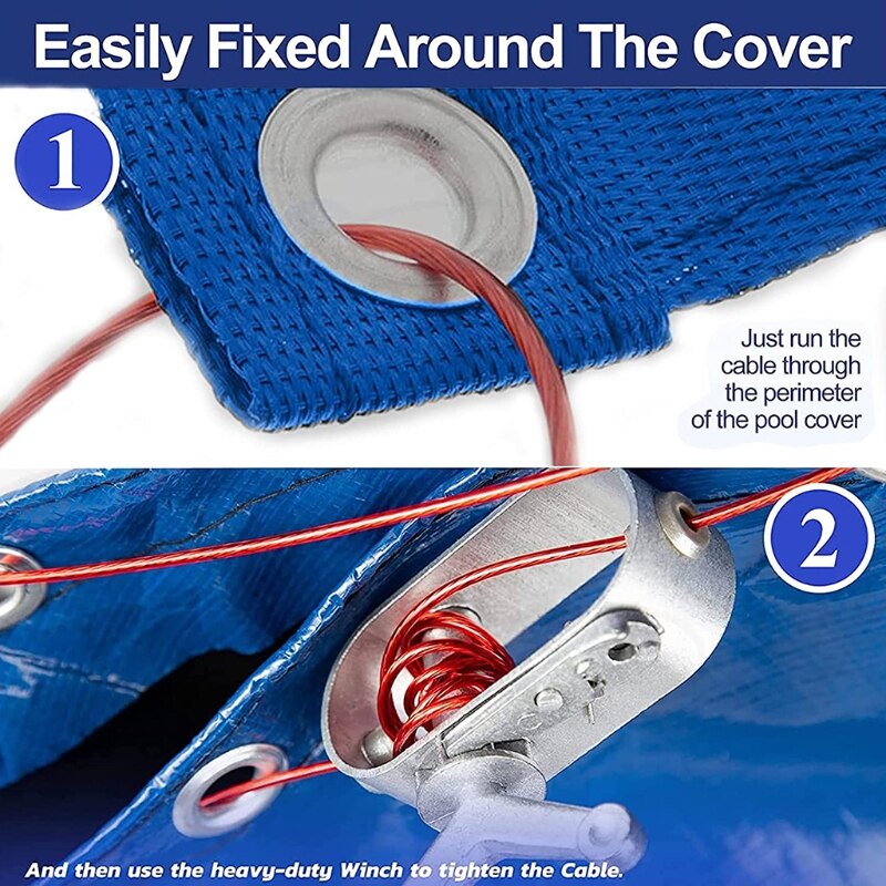 1 Set Winter Swimming Pool Cover Cable and Winch K... – Grandado