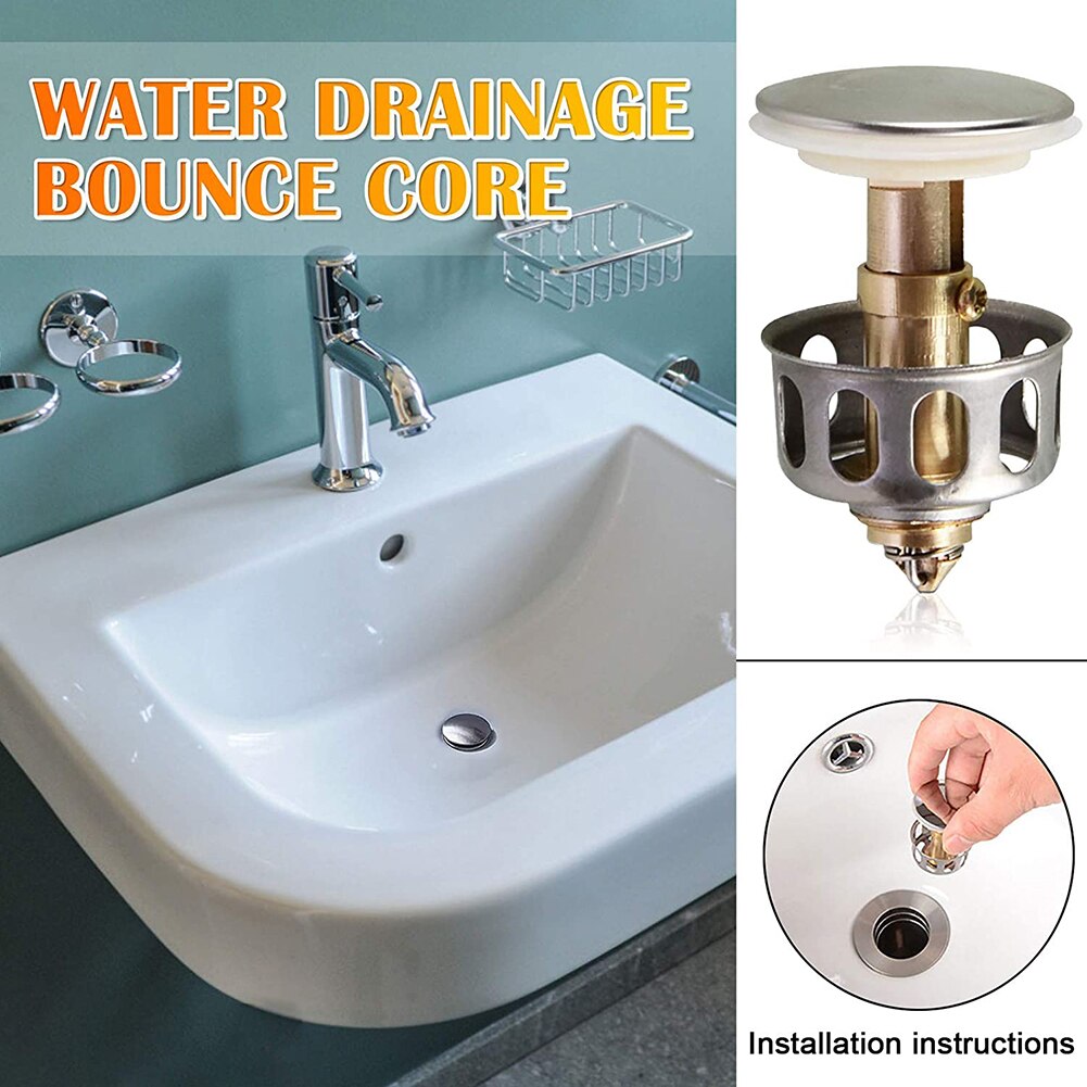 Stainless Steel Push-Type Bounce Core Wash Basin D... – Grandado